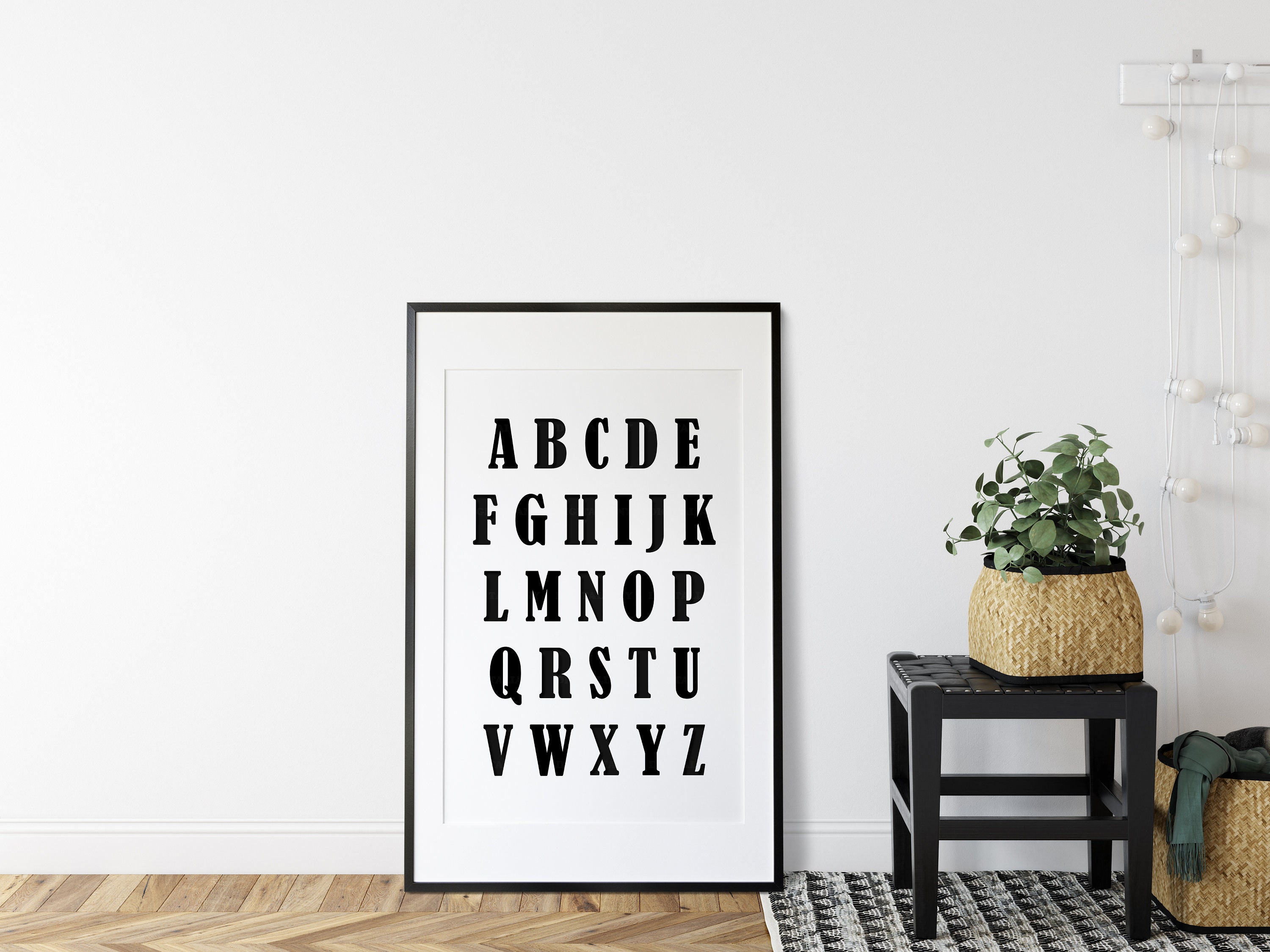 Set of 3 Black and White Playroom Decor, Let's Read Printable, Lets ...