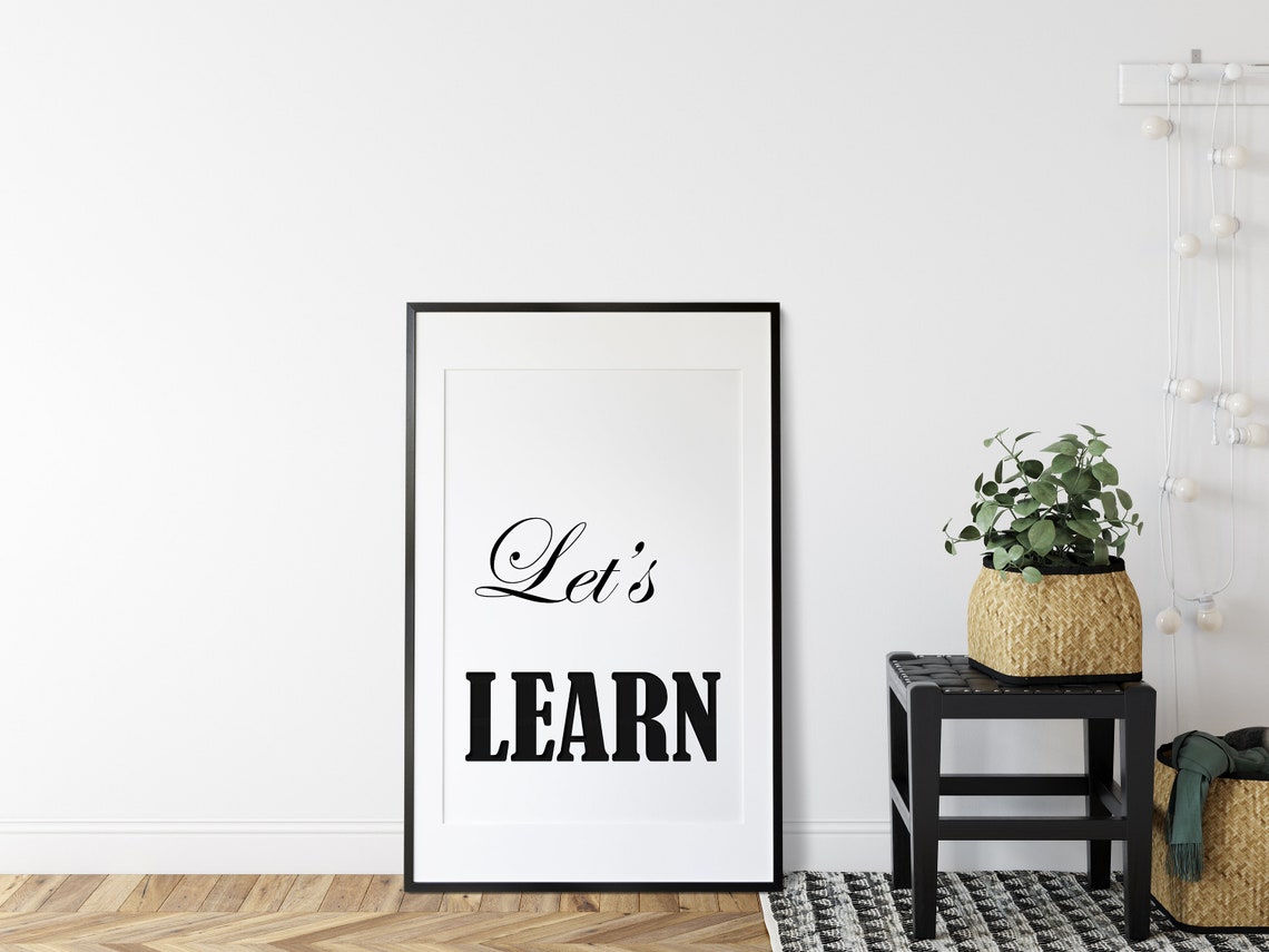 Let's Learn Printable Art, Learning Sign, Playroom Print, Nursery Decor ...
