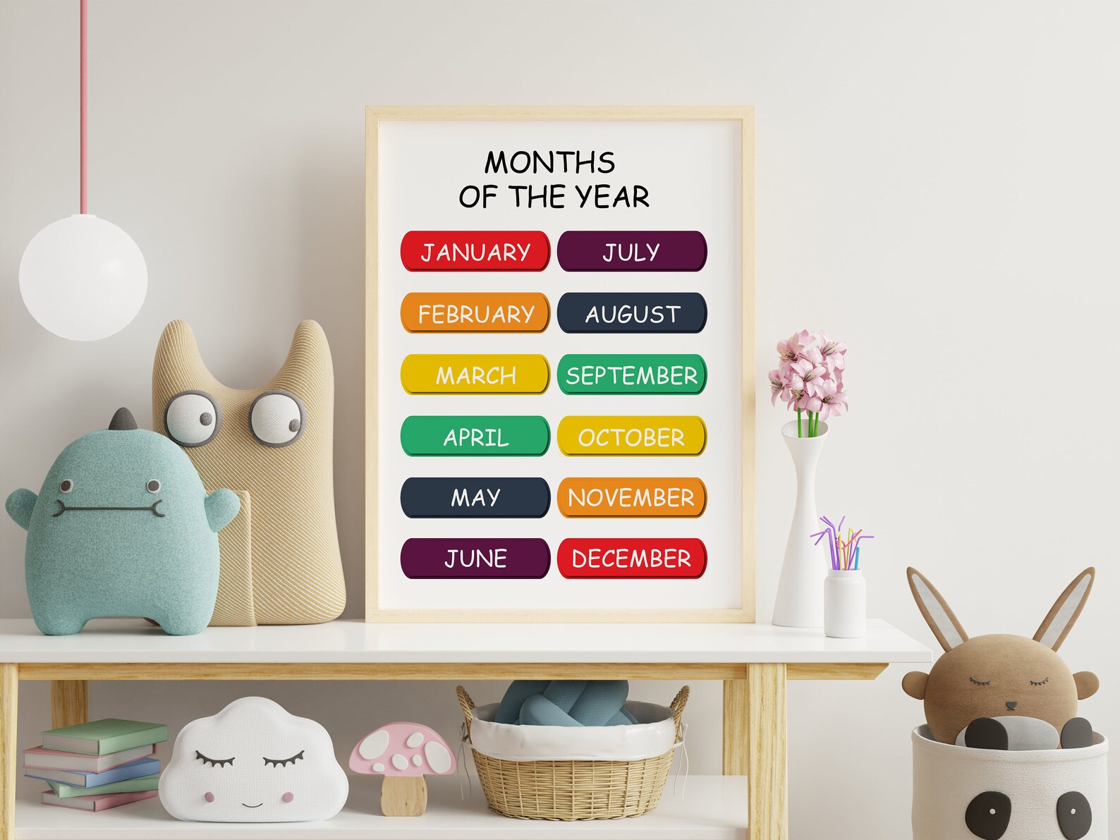 Preschool Months of the year Printable Poster Montessori | Etsy