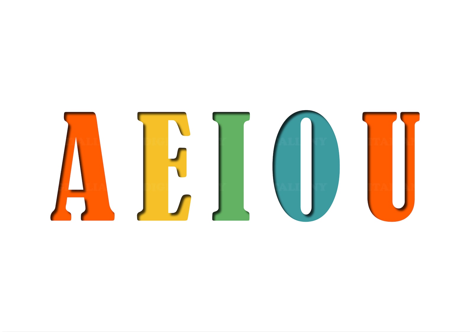 Vowel Printable, Vowel Poster, AEIOU Colourful Sign, Educational Poster ...