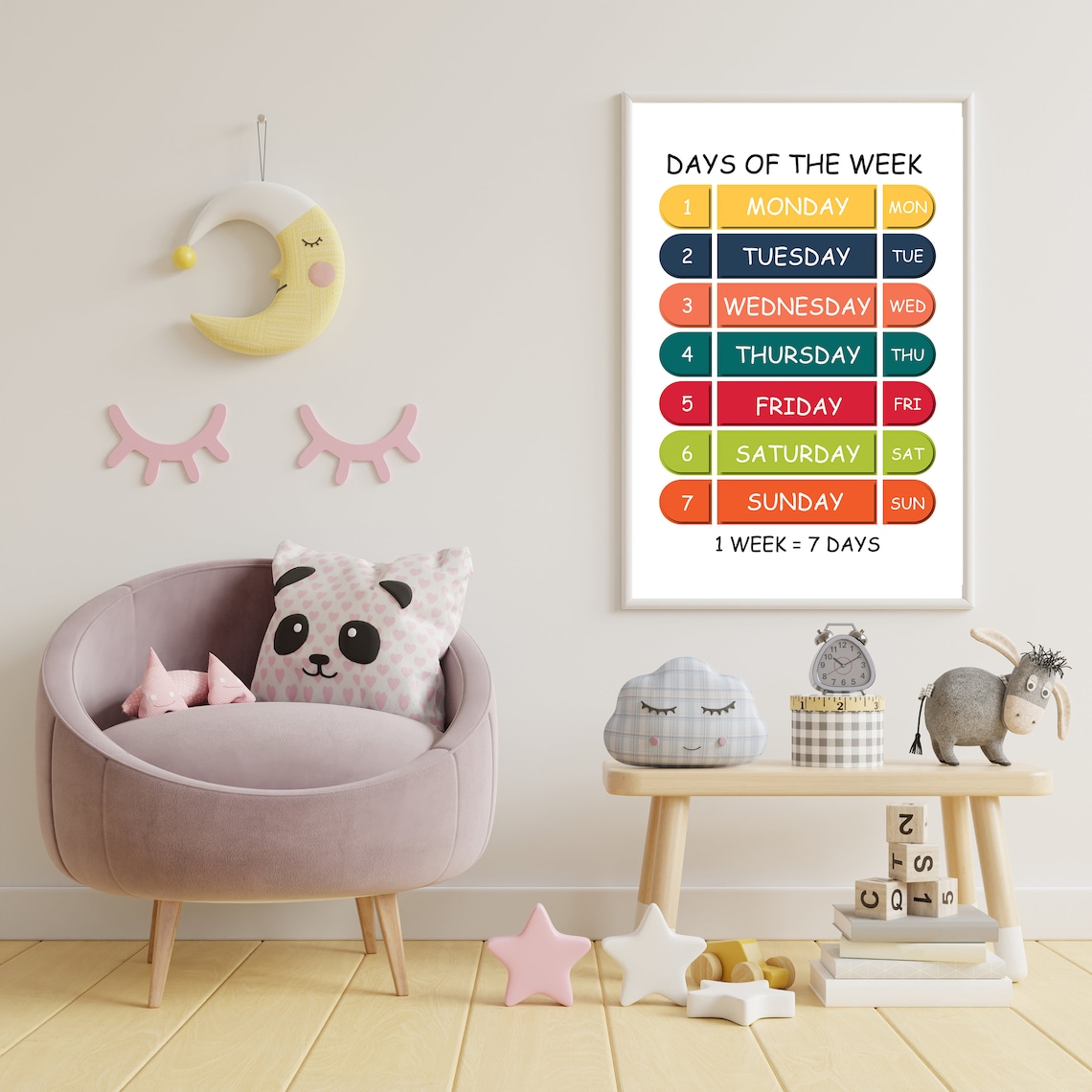 Days of the Week Printable Learning Posters for Toddlers - Etsy