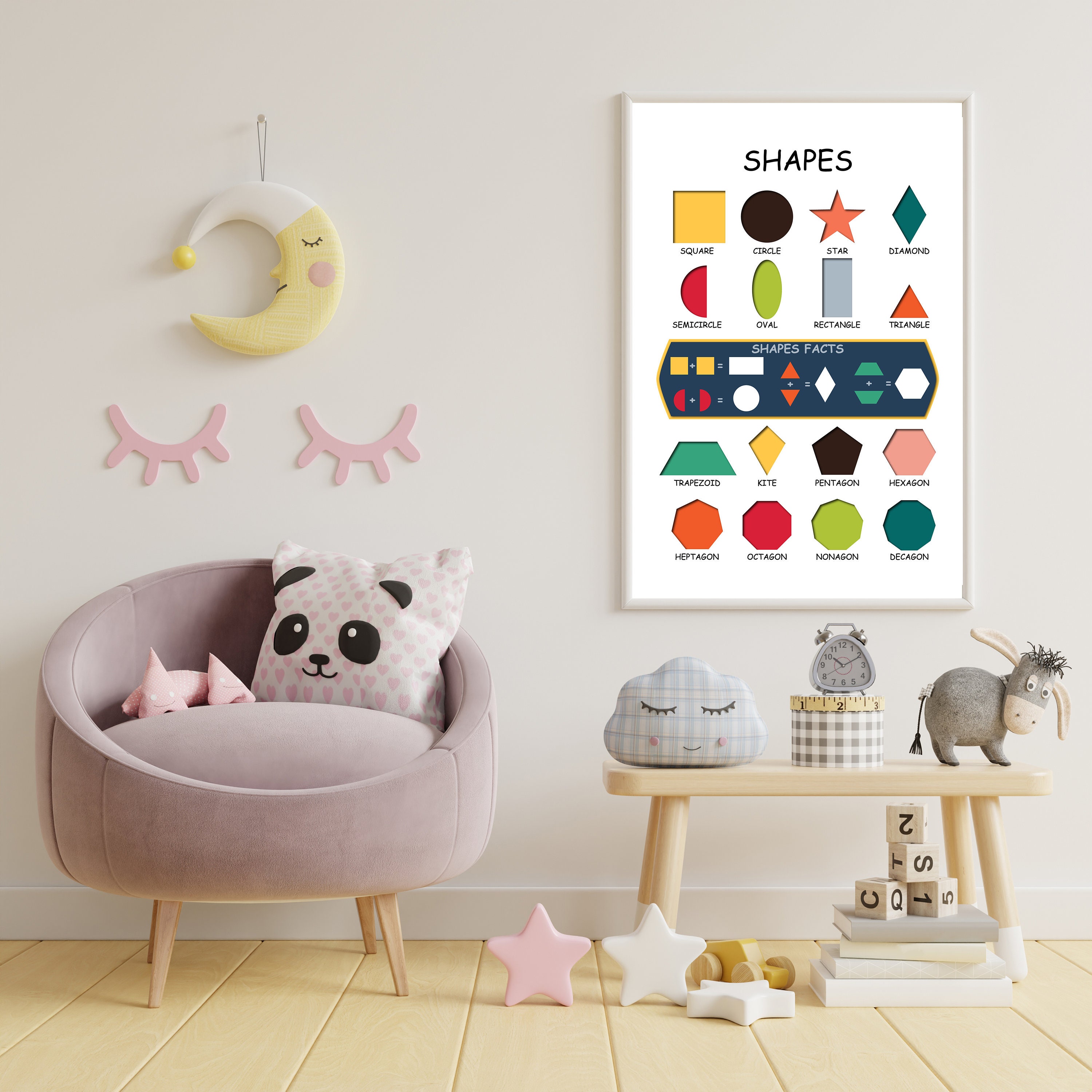 Homeschool Geometric Shapes Chart Poster Rainbow Classroom - Etsy Canada