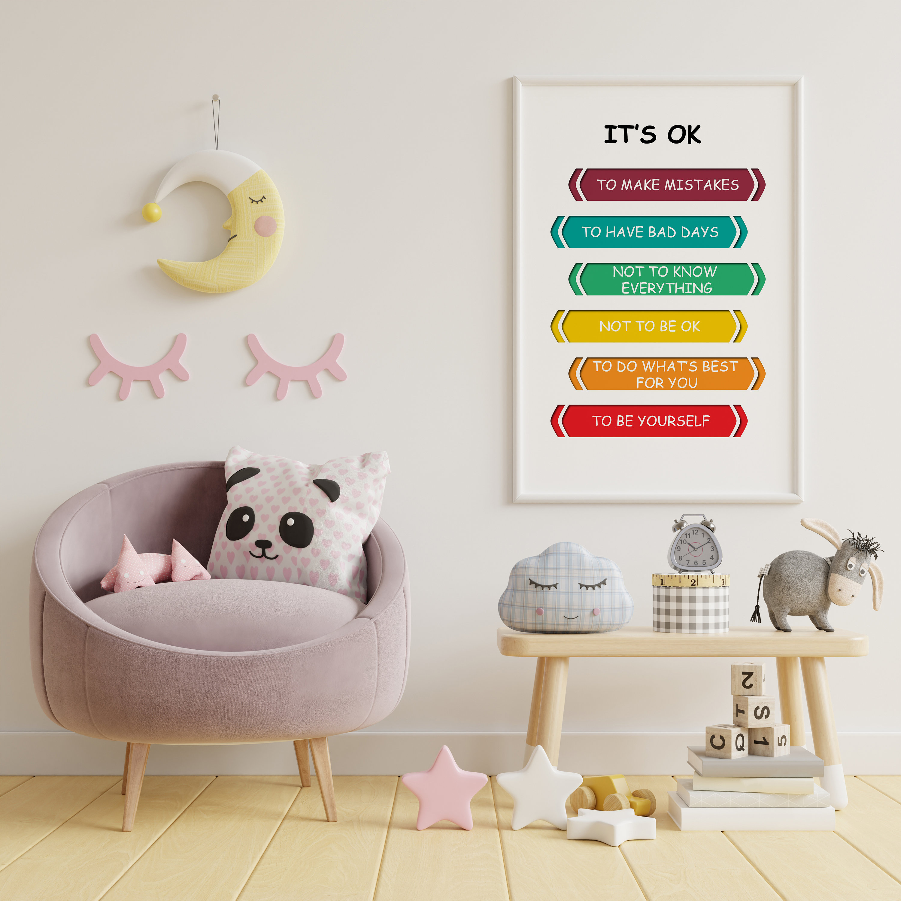 Va bene non essere ok Poster, affermazioni positive per bambini, stampa ...