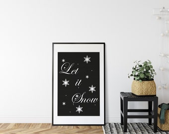 Let It Snow Sign Nordic Holiday Decor Christmas Printable - Etsy
