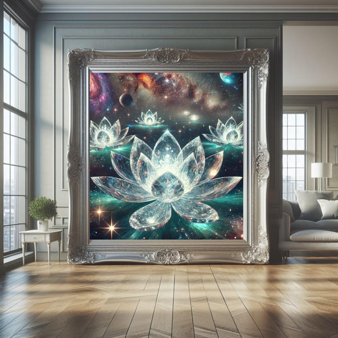 Crystal Lotus Galaxy Wall Art — Instant Digital Download - Etsy