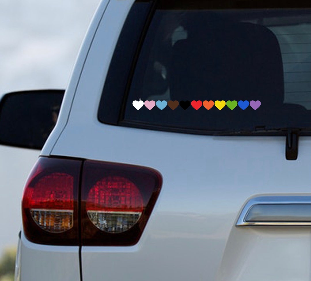 Progress Pride Hearts Decal — Window Decal - Etsy