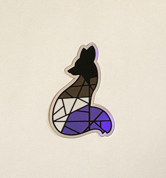 Asexual Ace Fox Holographic Vinyl Sticker - Etsy