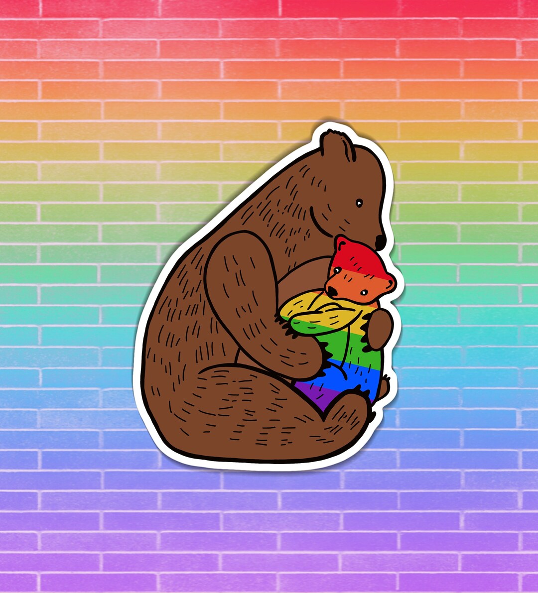 Pride Support Hug Sticker - Etsy