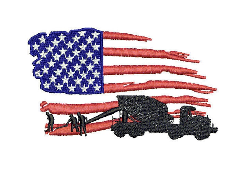 Cement Mixer US Flag Logo Design for Machine Embroidery (TESTED) - Etsy