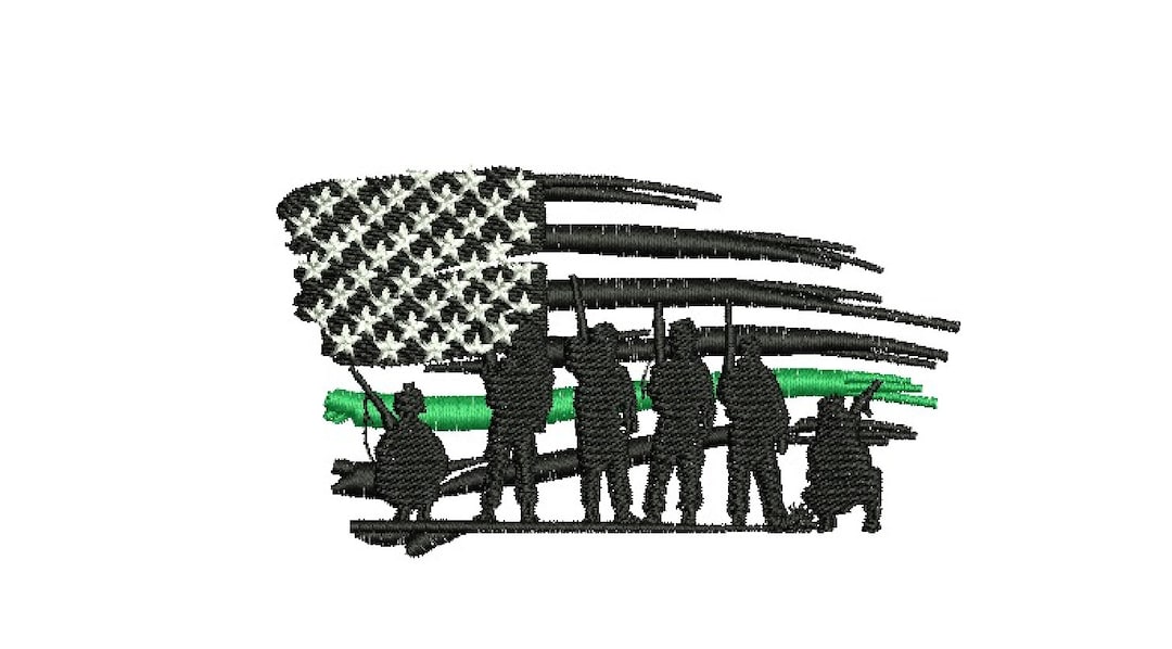US Soldiers and Flag DST Machine Embroidery Logo Design (TESTED) - Etsy