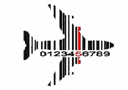 Barcode Airplane Logo Design for Machine Embroidery TESTED - Etsy