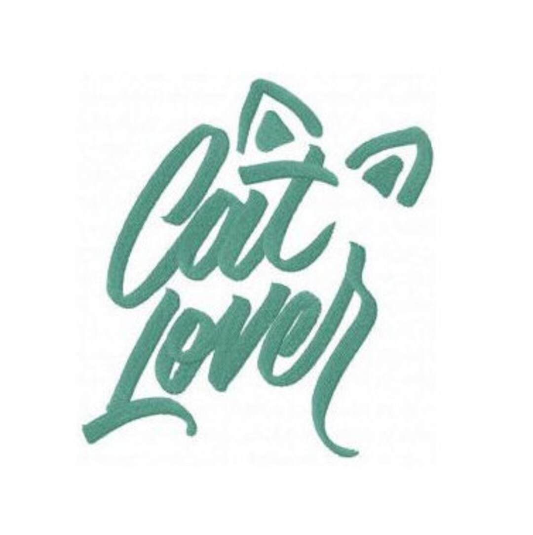 Cat Lover Logo for Machine Embroidery (TESTED) - Etsy