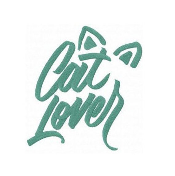 Cat Lover Logo for Machine Embroidery TESTED | Etsy