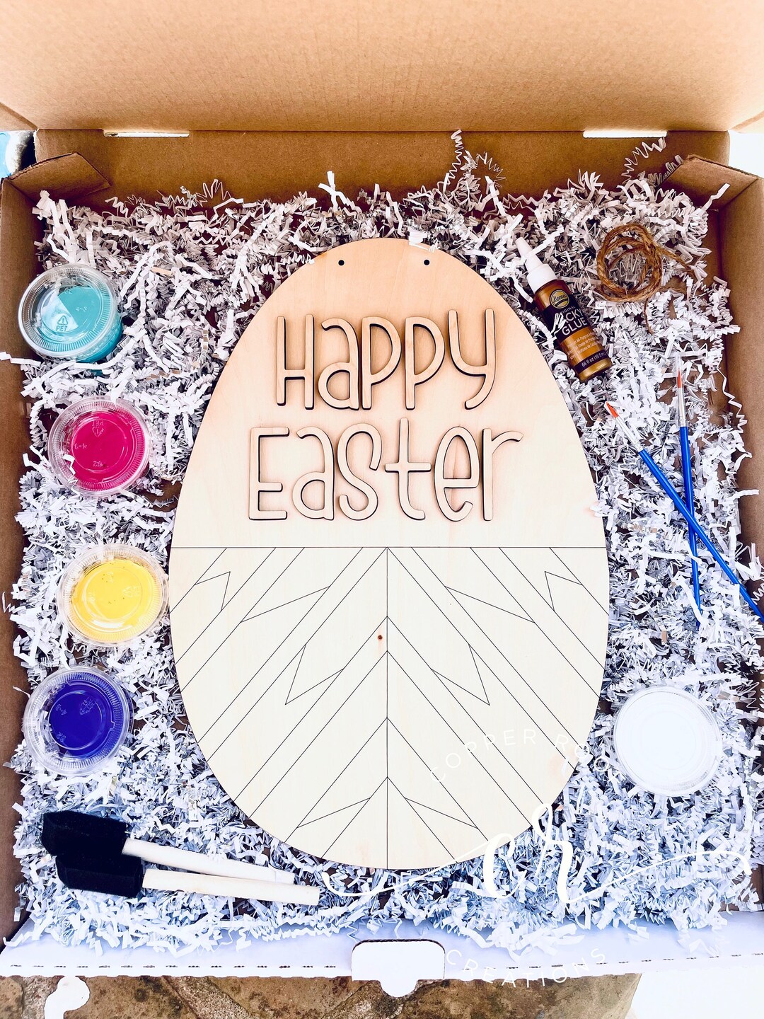 Happy Easter Sign Kit / Easter Door Hanger Kit / DIY Easter Kit / DIY ...