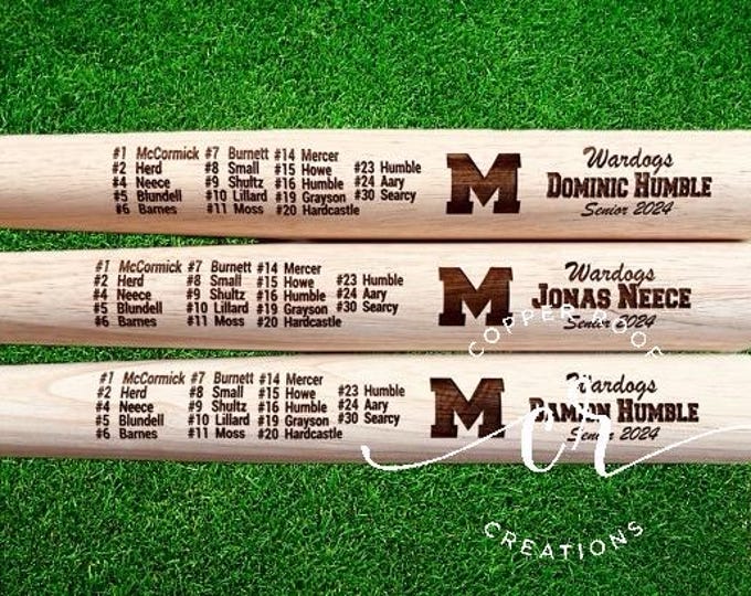 Custom Engraved Mini Baseball Bats / Senior Night Baseball Gift ...