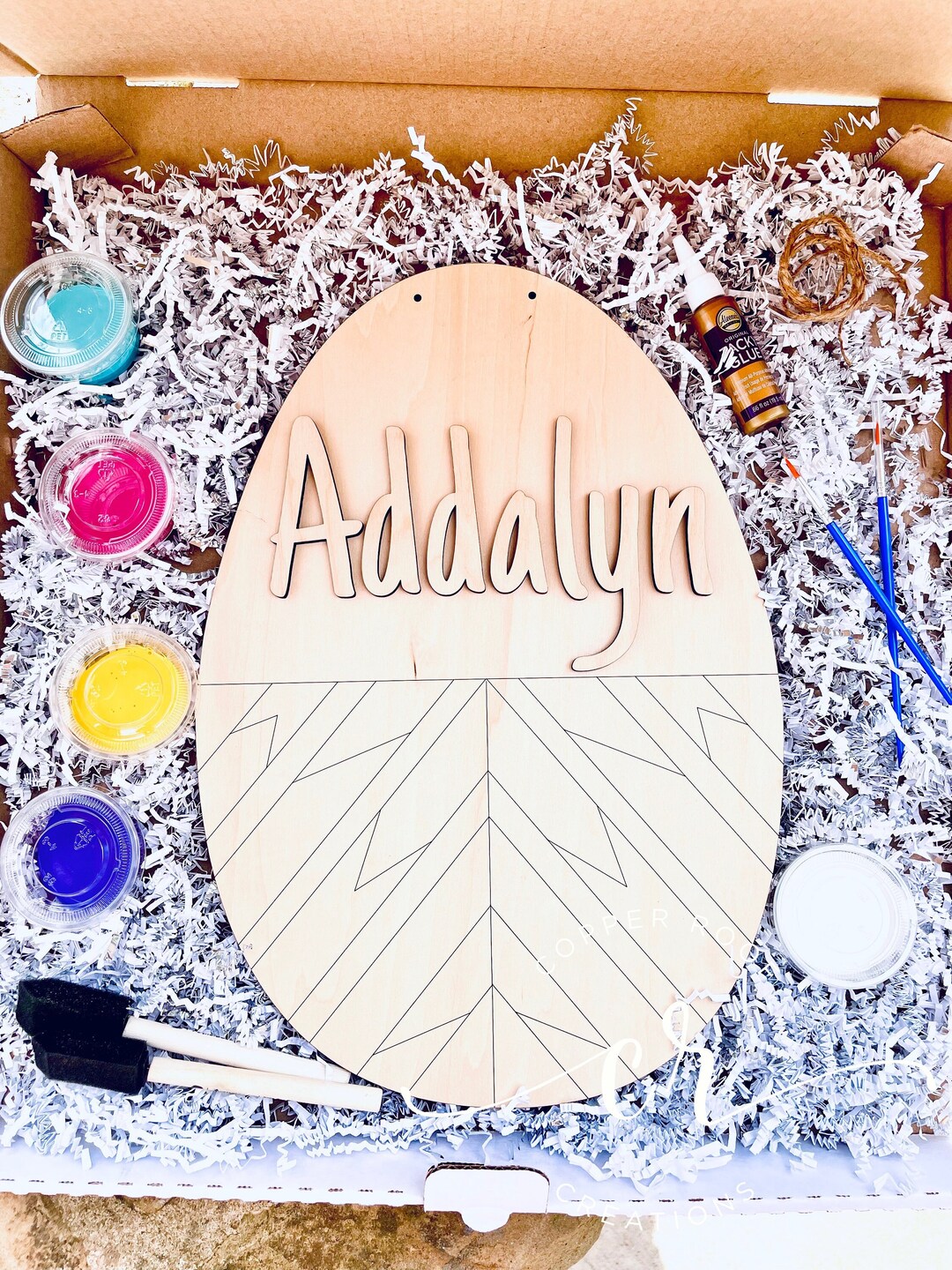 Custom Easter DIY Kit/ Kids Easter DIY Kit / Custom Easter Egg Sign - Etsy