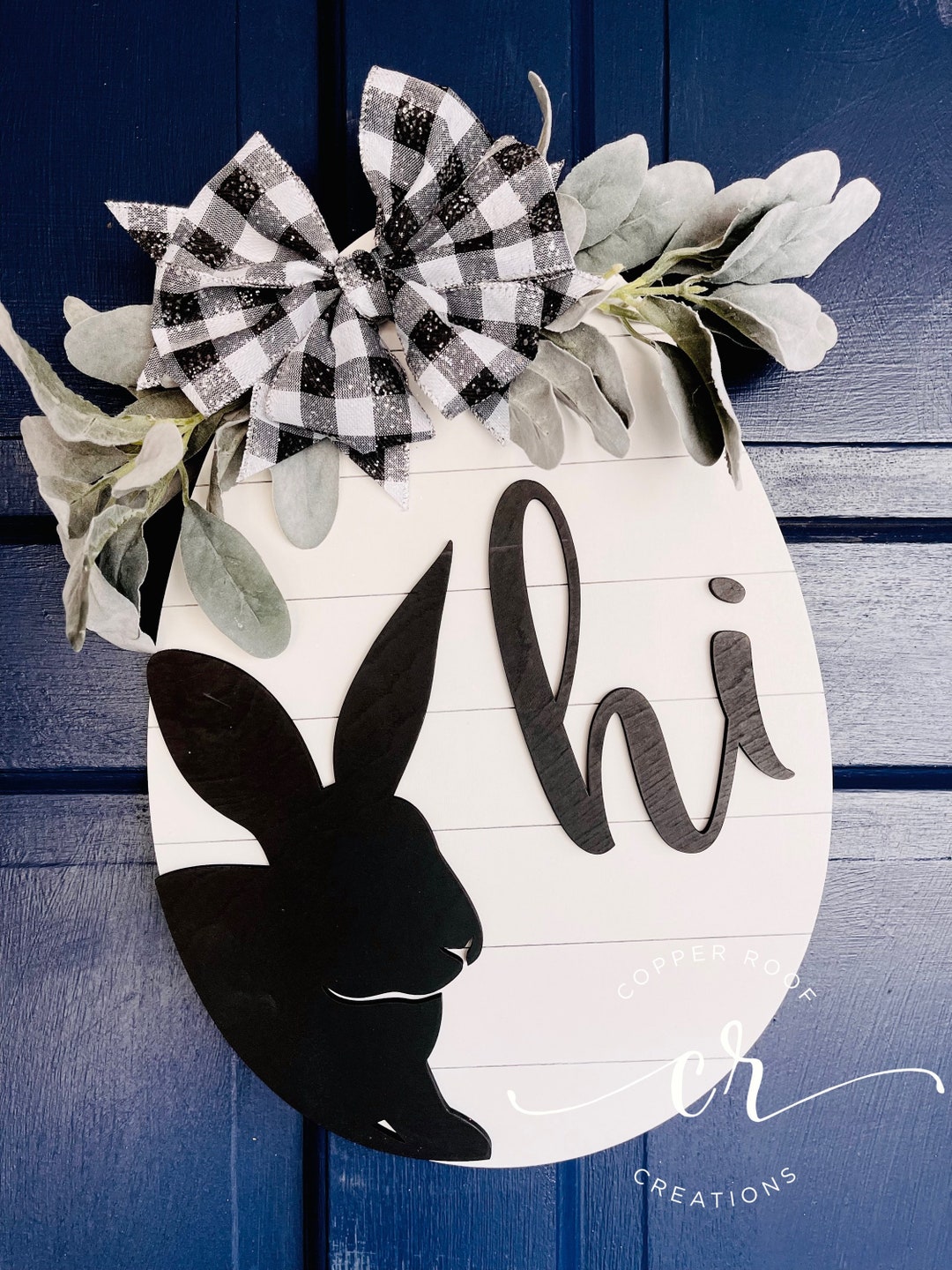 Farmhouse Bunny Sign / Shiplap Bunny Sign / Laser Cut Easter Door ...