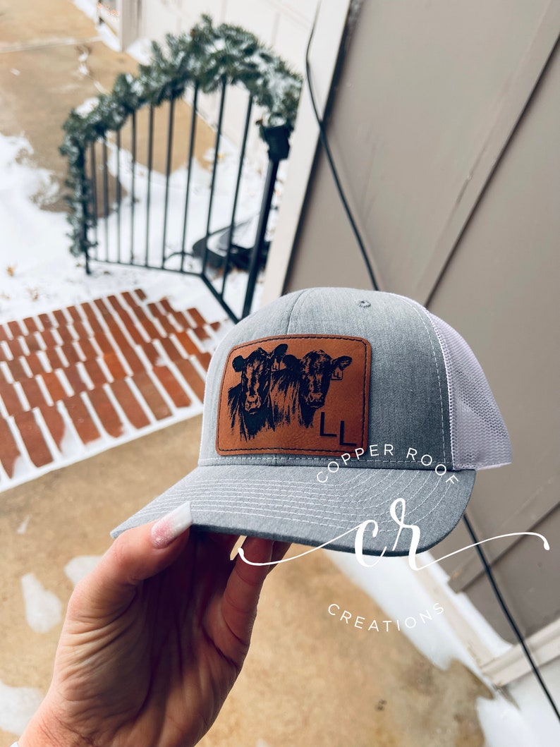 Engraved Patch Cow Hat / Richardson Farm Hat / Custom Brand Hat ...