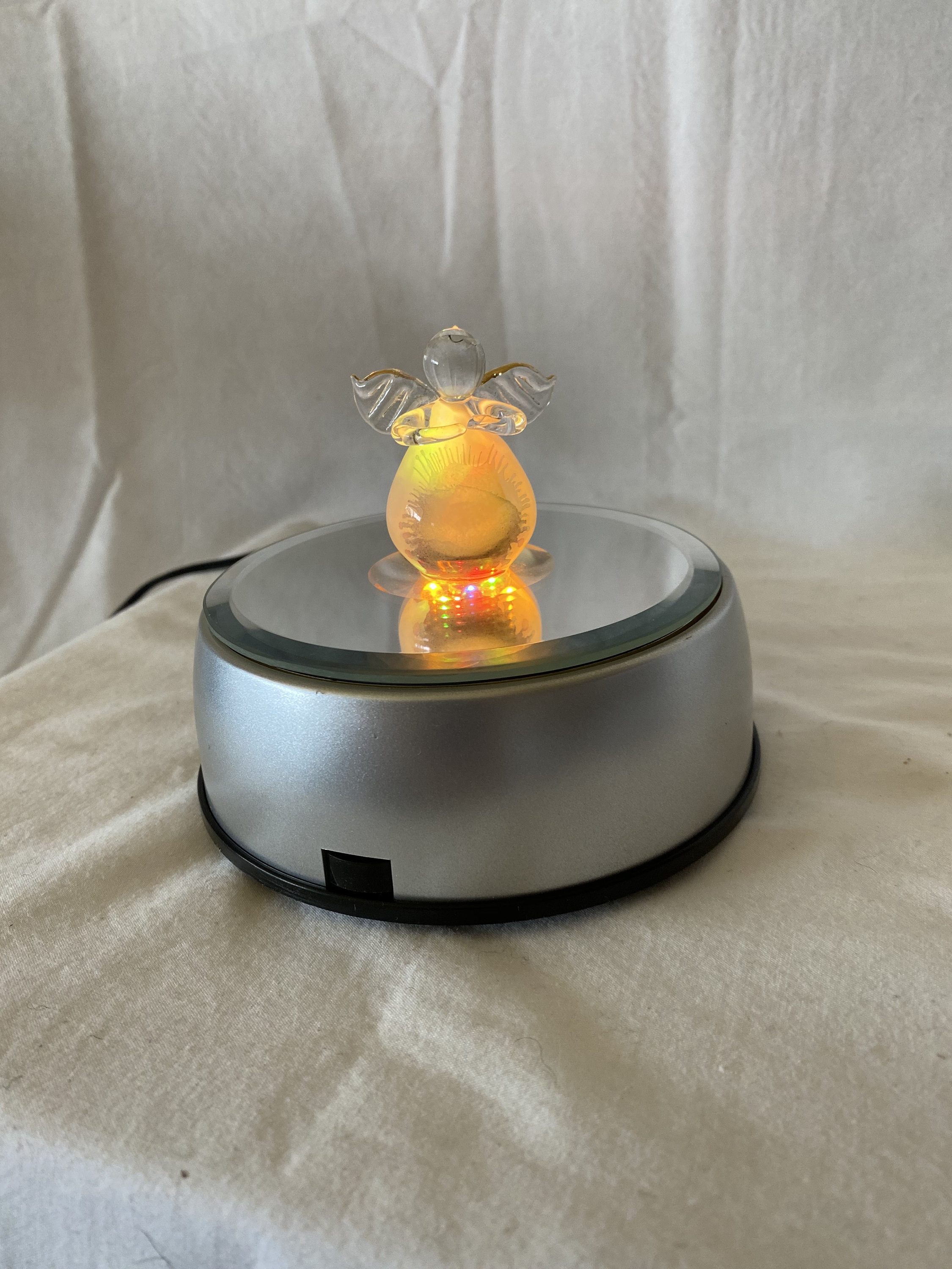 Rotating Lighted Display Stand With Silver Base Multi - Etsy