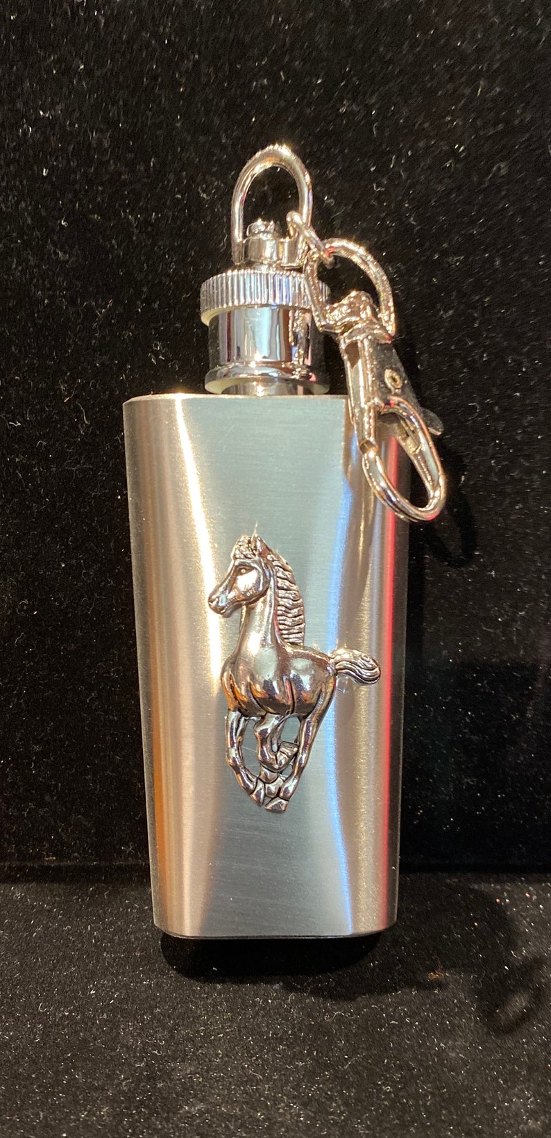 Mini Flask Keychain Stallion Stainless Steel Flask 2 Oz - Etsy