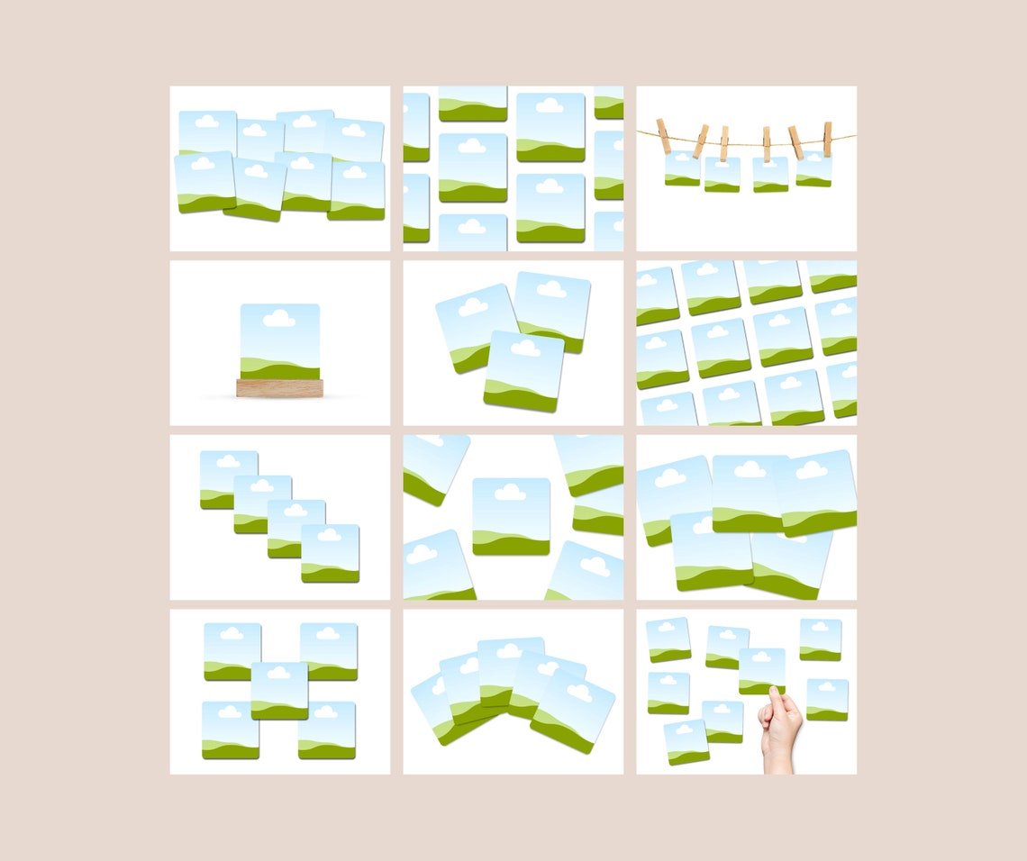 12 Square-sized Card Deck Canva Mockup | Canva Mockup Template - Drag ...