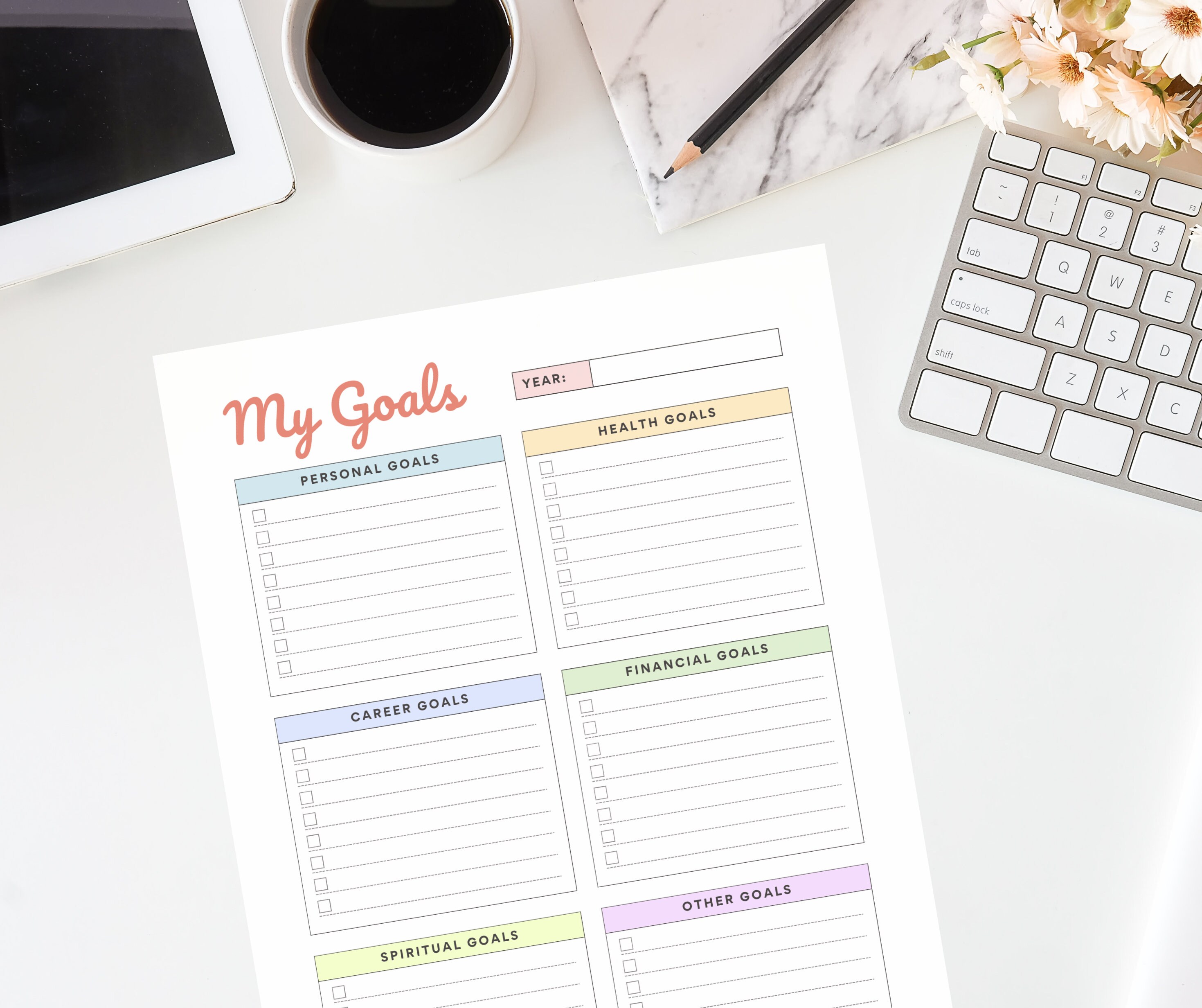 Goal Planner Printable | Fillable PDF Planner | Goal Setting | Goal ...