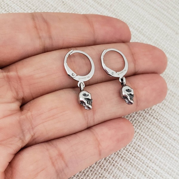 Skull Hoop Earrings - Etsy