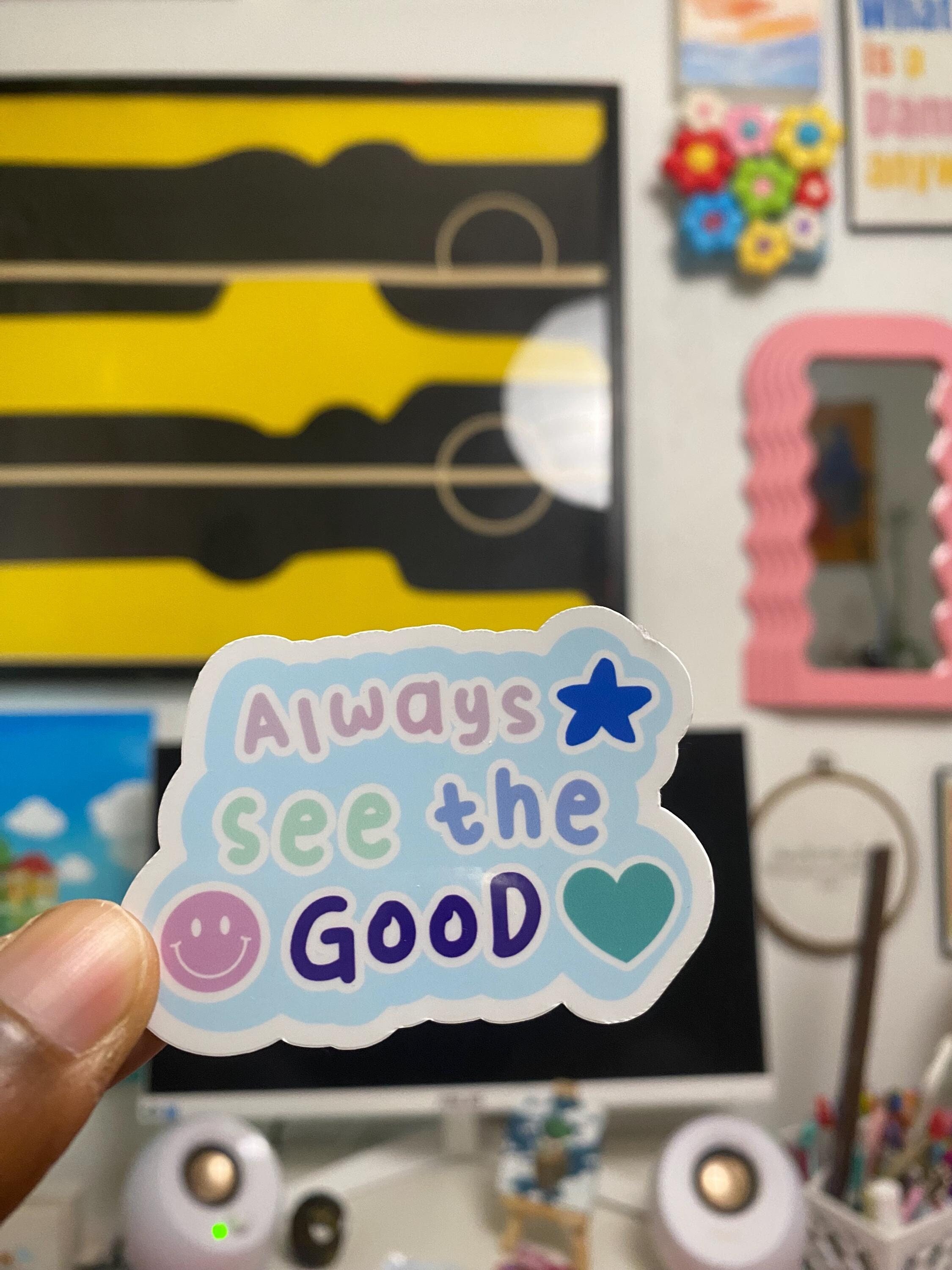 Always See the Good Sticker | Cute Sticker Waterproof Water Bottle ...