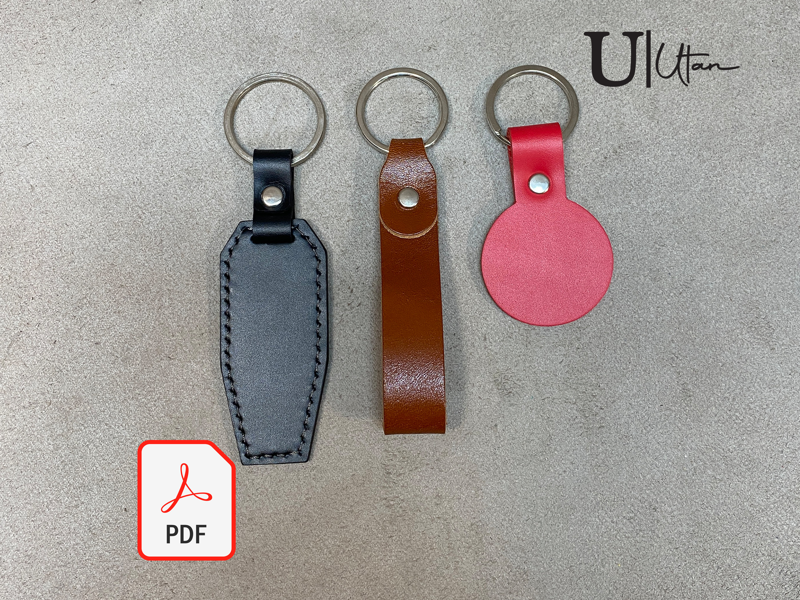 PDF Leather Keychain Pack Digital Template Pattern - Etsy