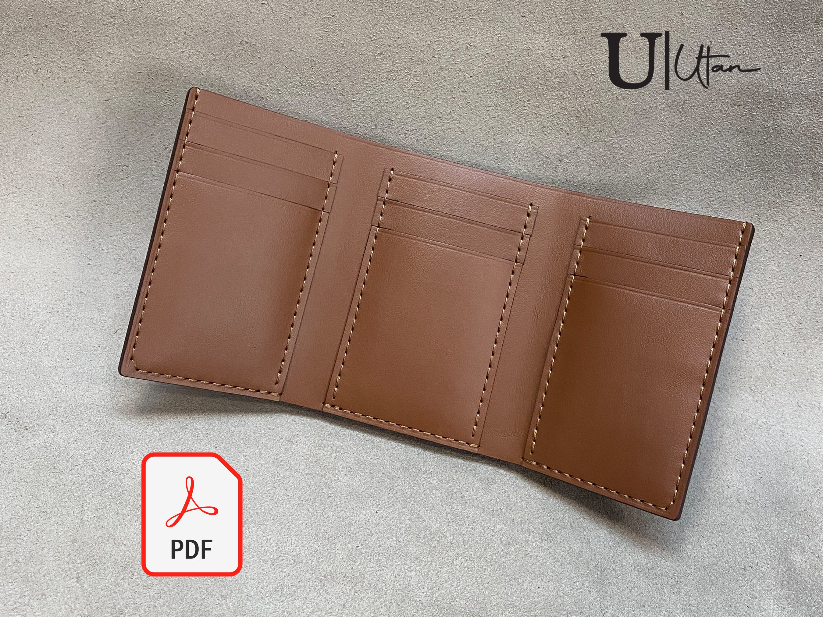 PDF Trifold Leather Wallet DIGITAL Pattern Template - Etsy