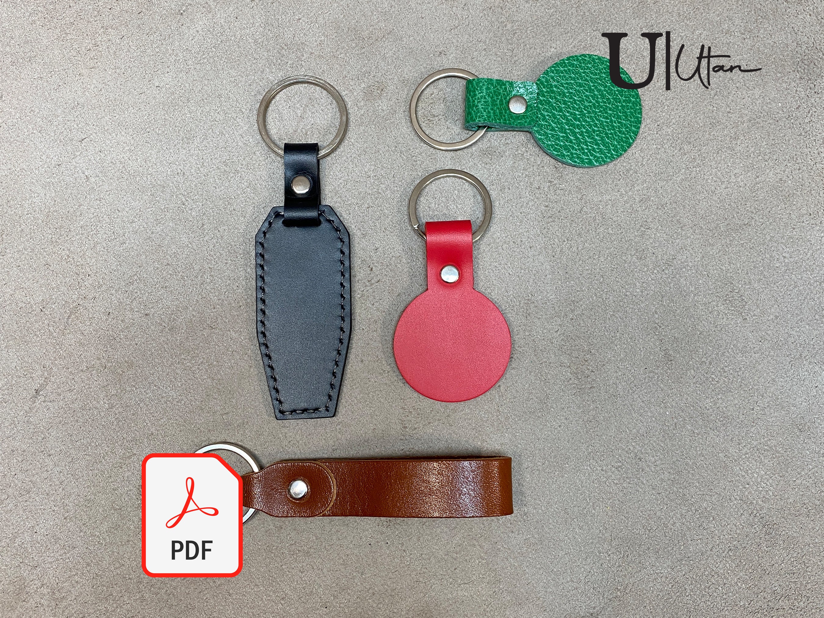 PDF Leather Keychain Pack Digital Template Pattern - Etsy