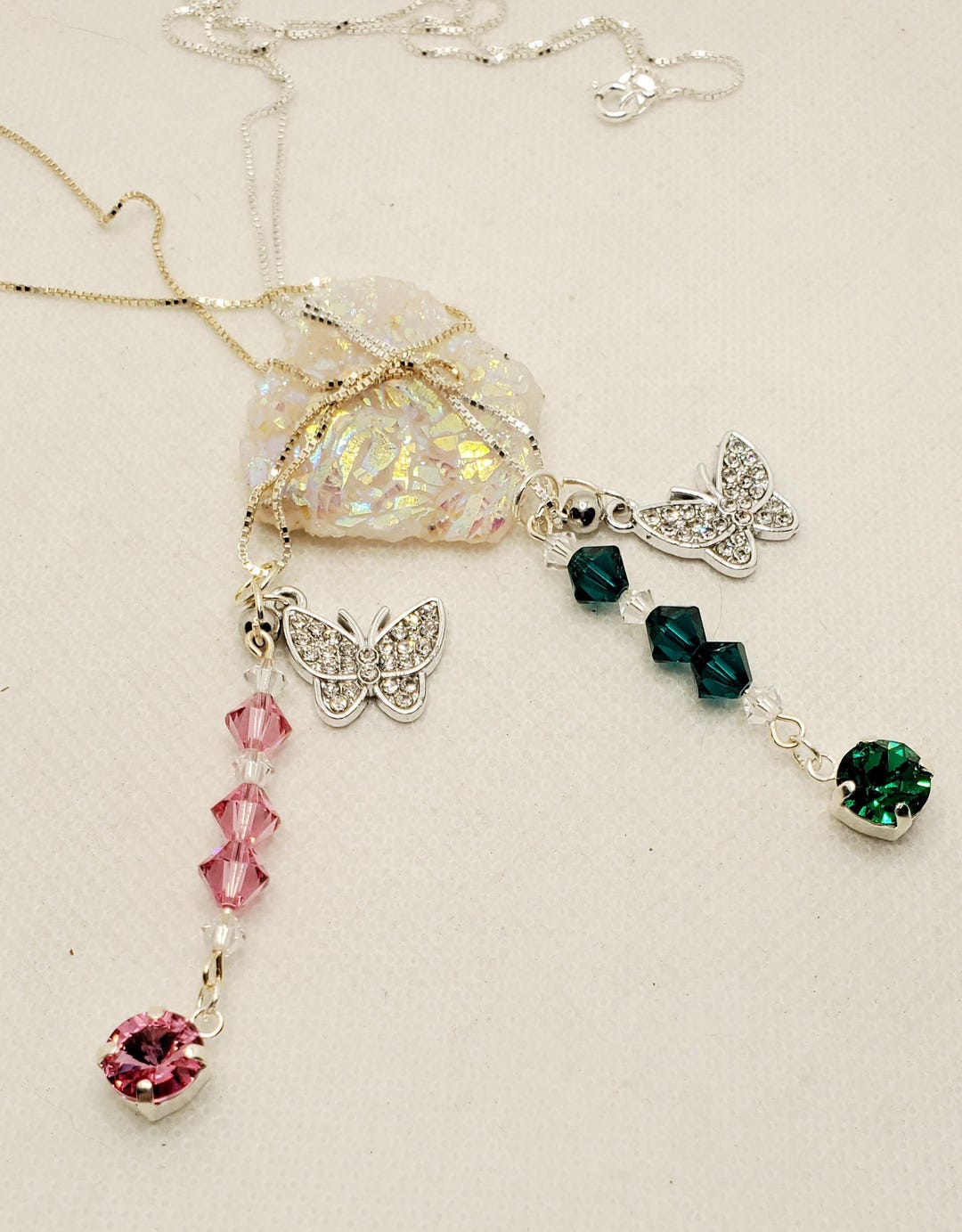 Wicked Inspired Pendant Necklace, Glinda & Elphaba, Antique Silver, 18 ...