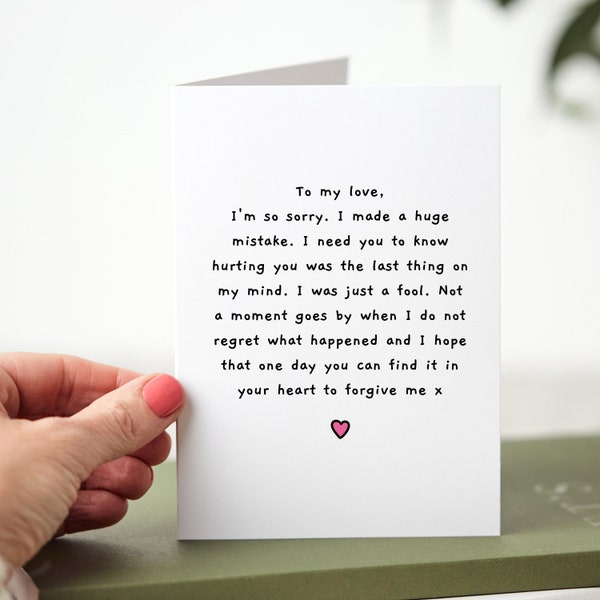 Apology Card - Etsy