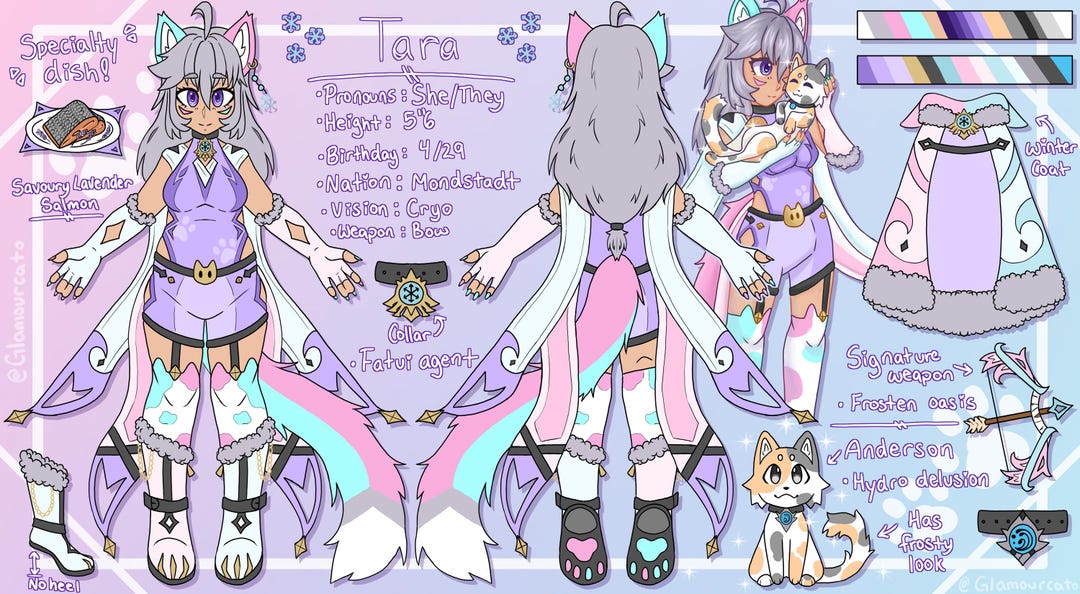 Custom Detailed Character Reference Sheet "clean Lineart" (description ...