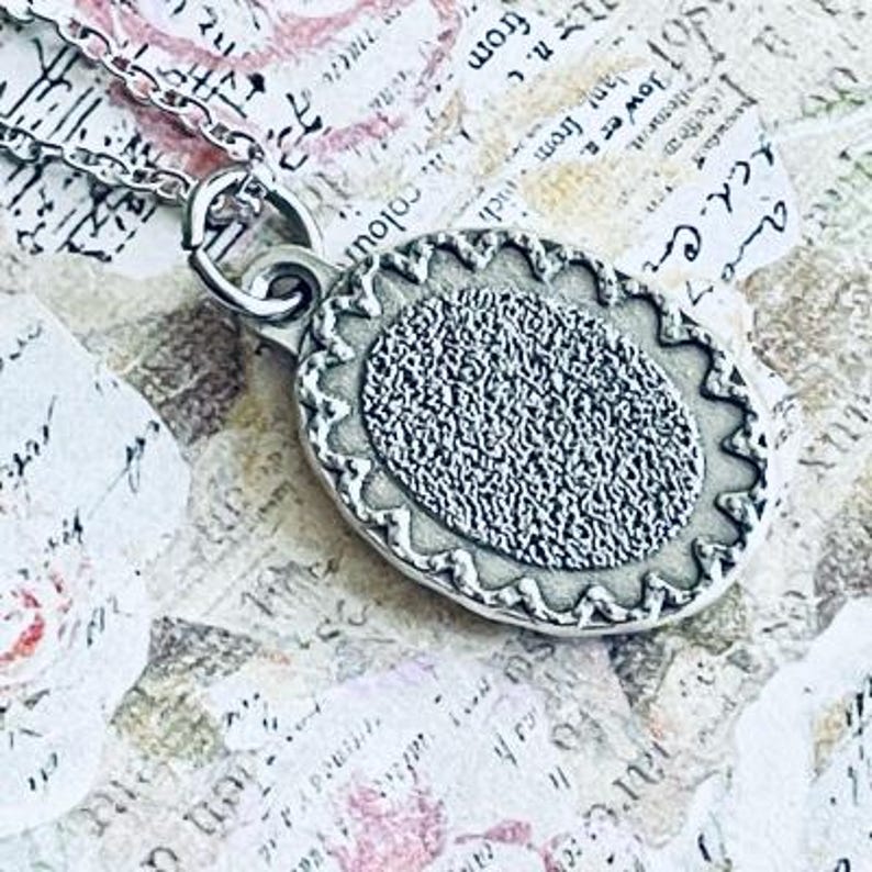 Silver Toned With Ornate Border Our Lady of Lourdes Medal Pendant ...