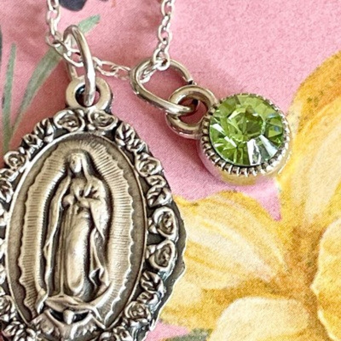 Double Sided Silver Tone Our Lady of Guadalope Nuestra Señora De ...