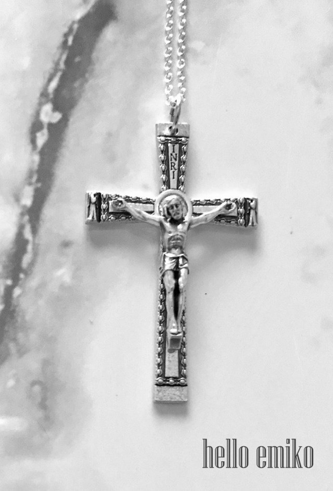 Jesus Cross Pendant Silver Tone Crucifix Christian or Catholic Gift ...