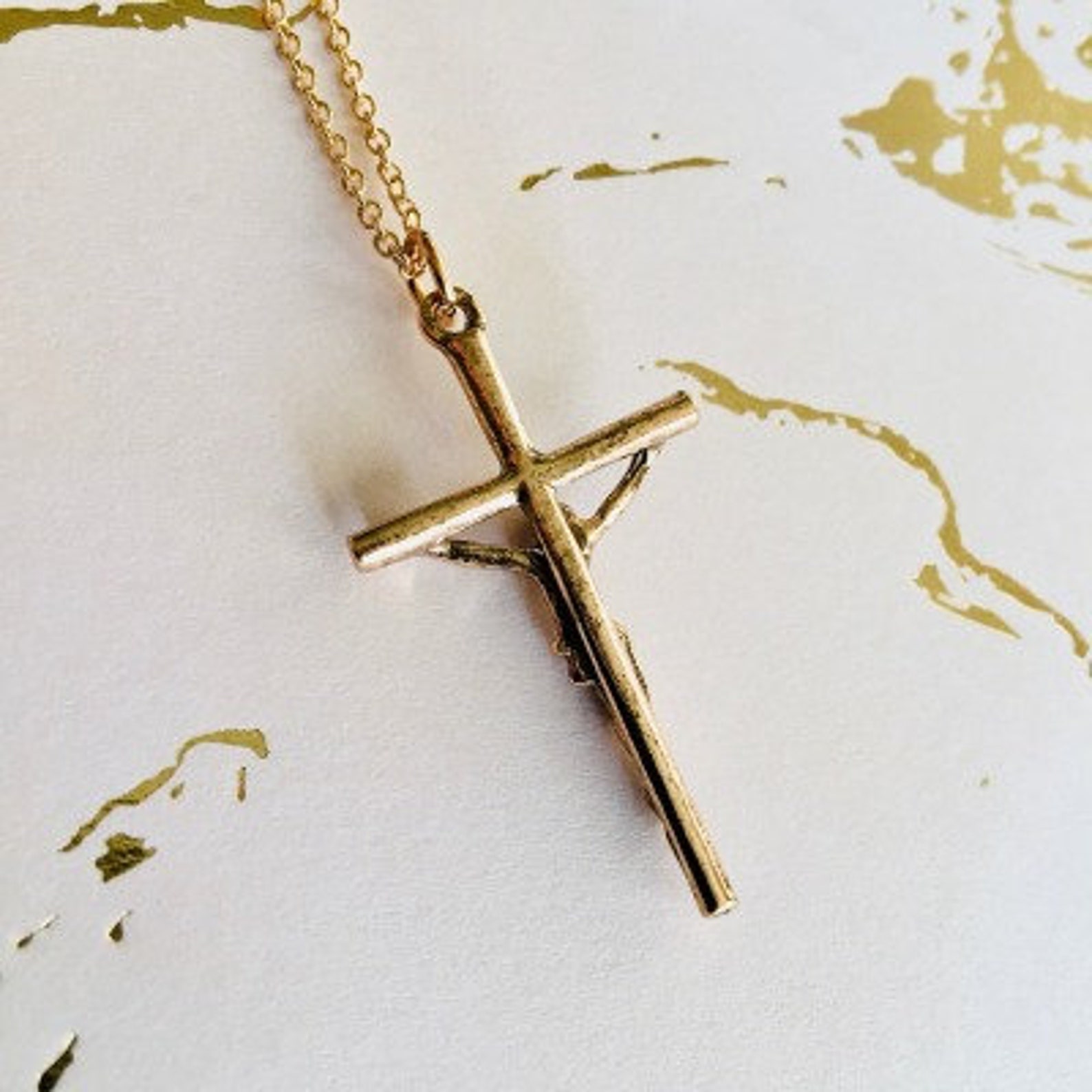 Christian or Catholic Gold Tone Modern Jesus Crucifixion Cross - Etsy