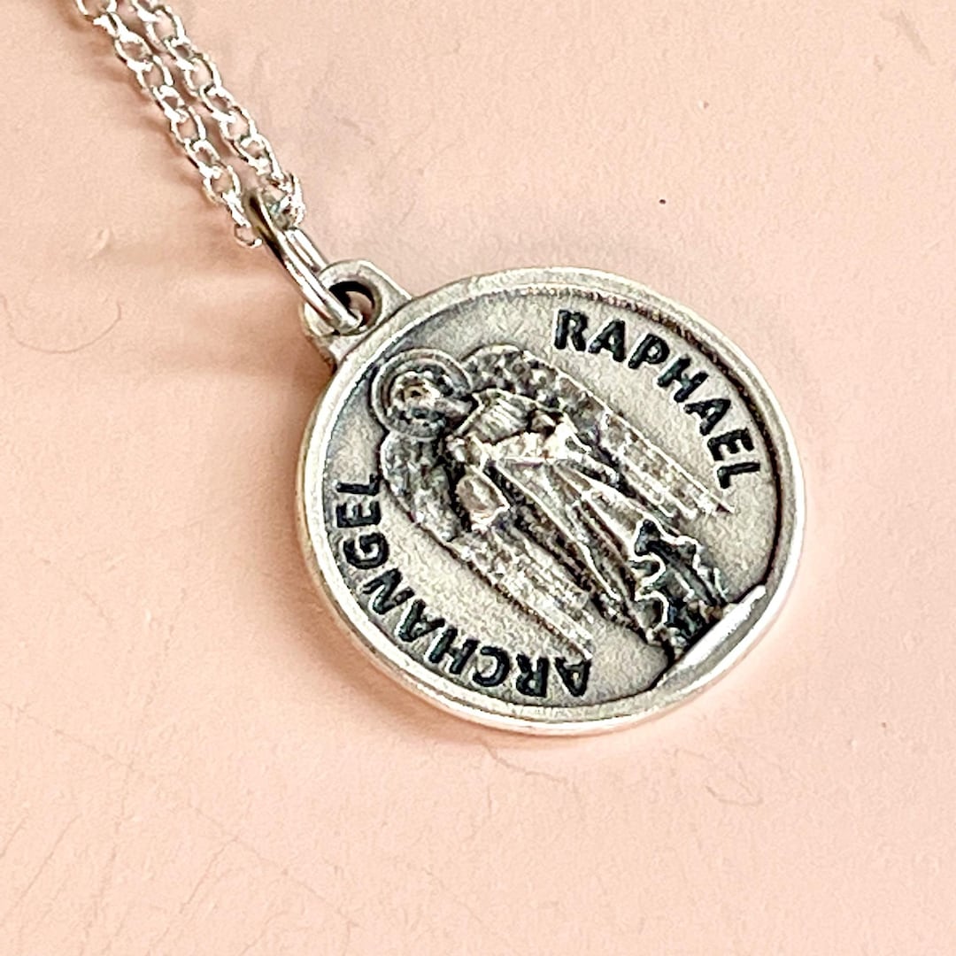 Double Sided Silver Tone Archangel Raphael Protection Medal With Prayer ...