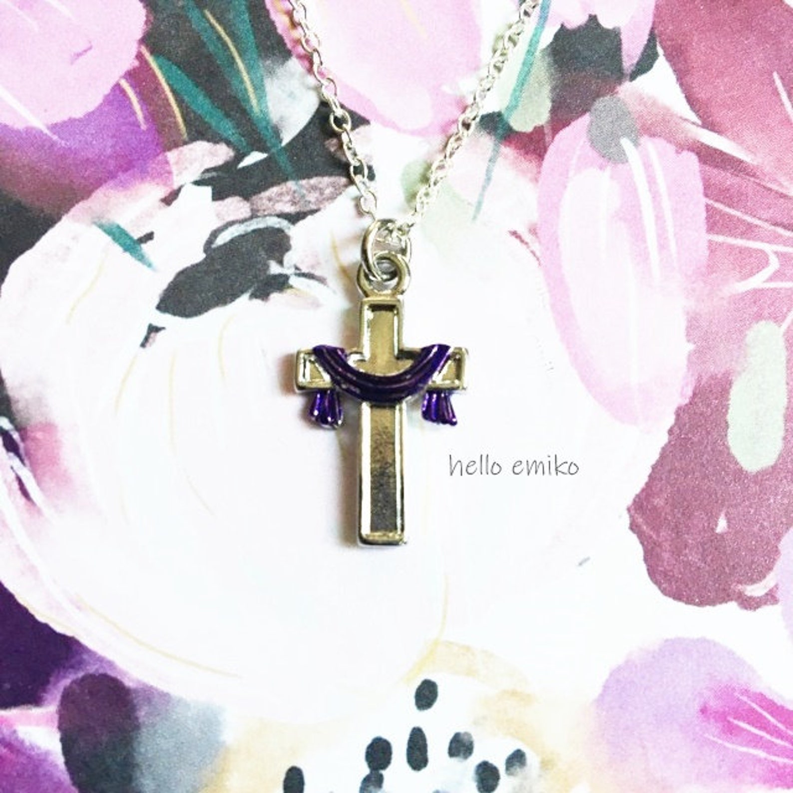 Silver Toned Cross Draped in Purple Jesus Robe Crucifix Medal - Etsy