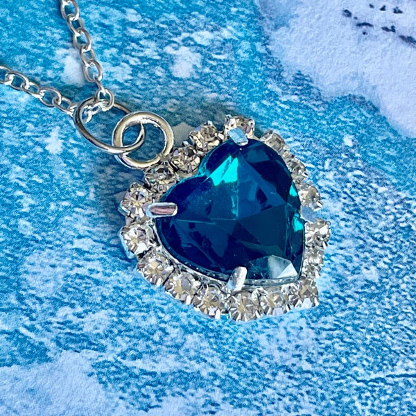 Blue Heart Necklace - Etsy