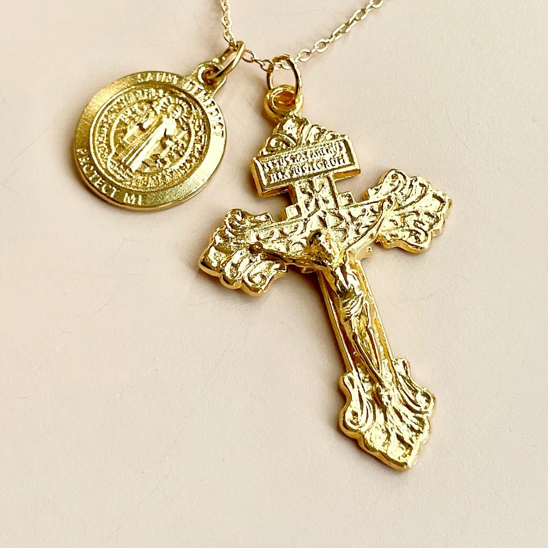 Large Gold Tone Pardon Cross “jesus Nazarenus Rex Iudaeorum,” Jesus of ...