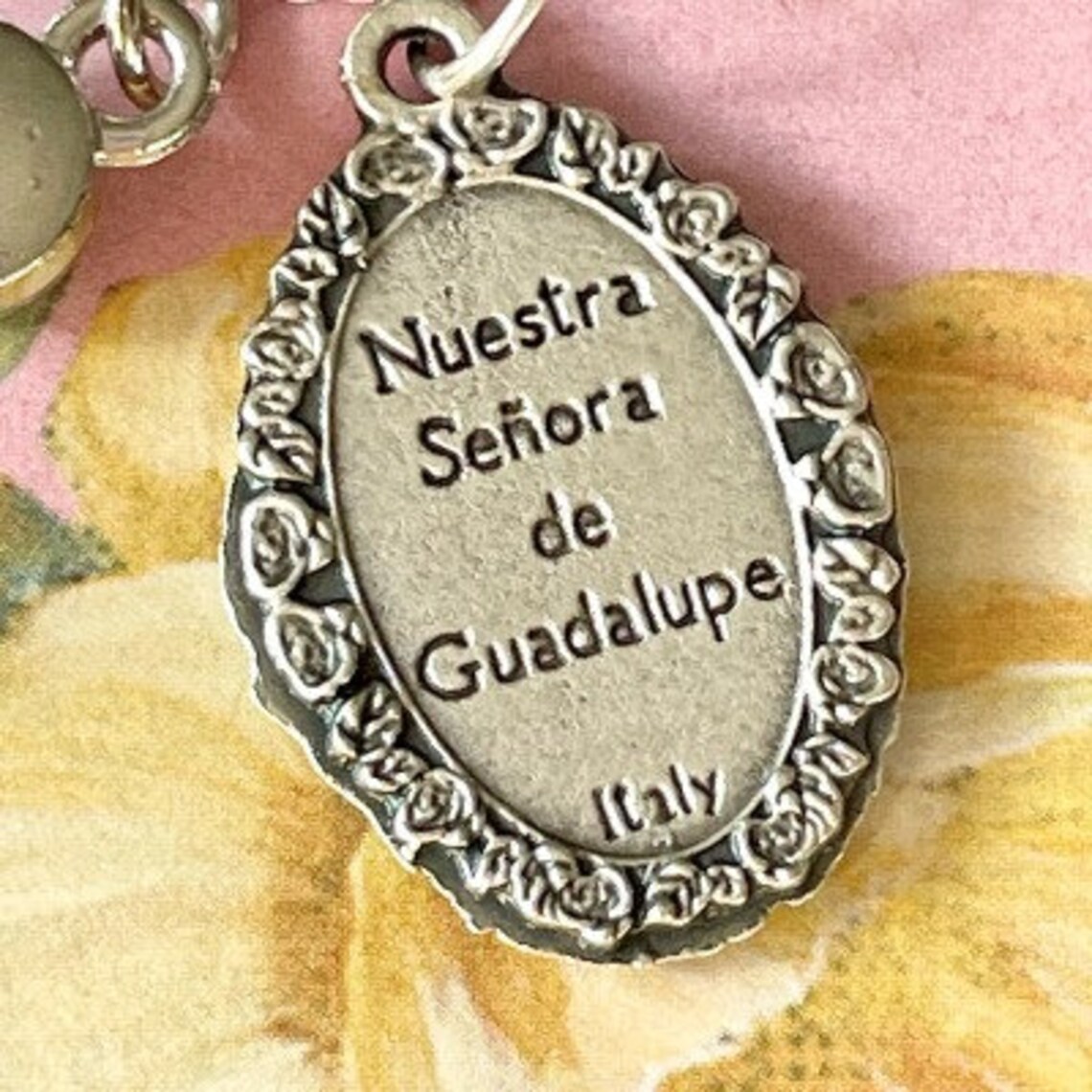 Double Sided Silver Tone Our Lady of Guadalope Nuestra Señora De ...