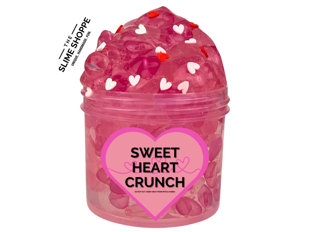 Crunchy Slime Heart Slime Crunchbomb Slime Valentines Slime - Etsy