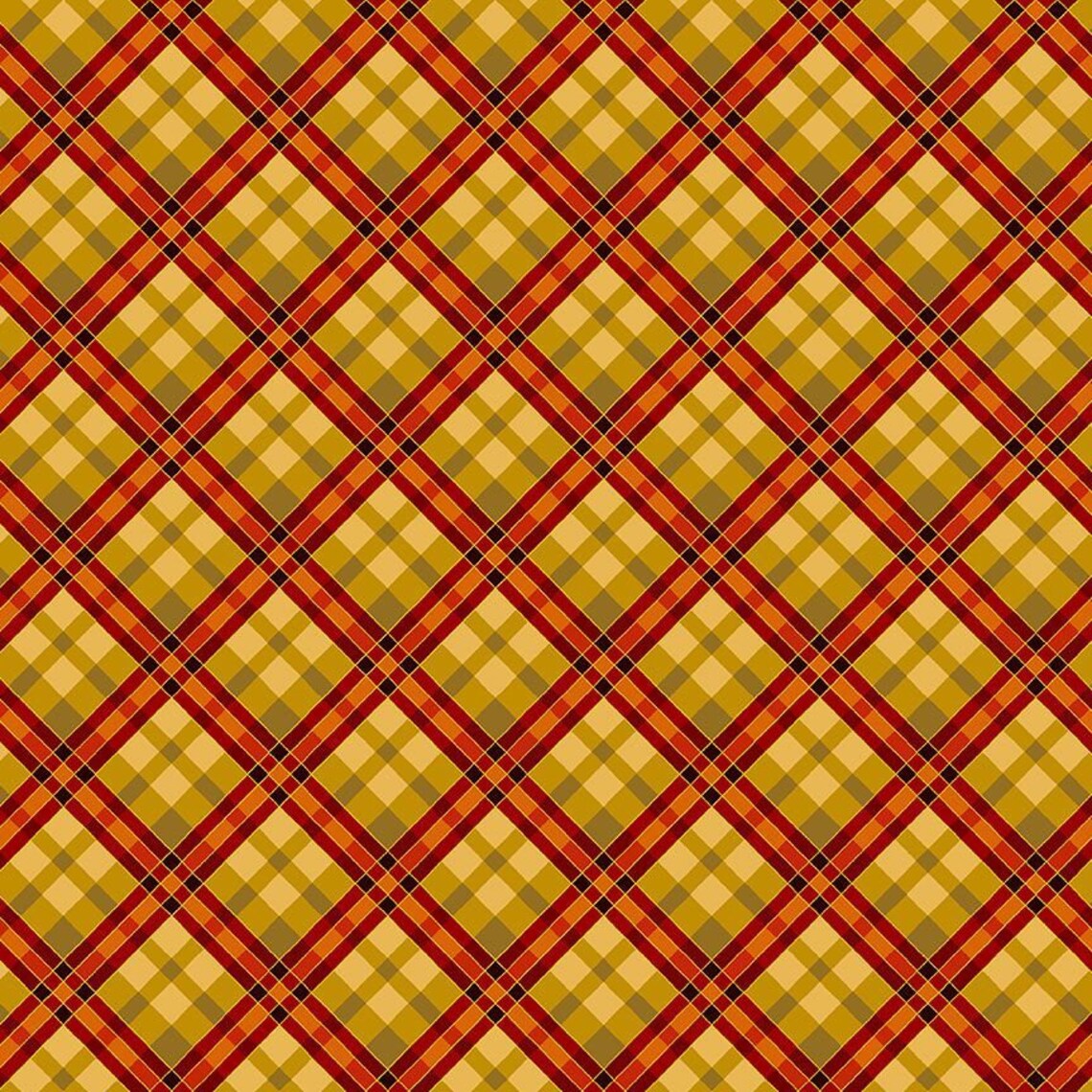 Harvest Plaid Metallic Fabric From Timeless Treasures CM2107 Thankful ...