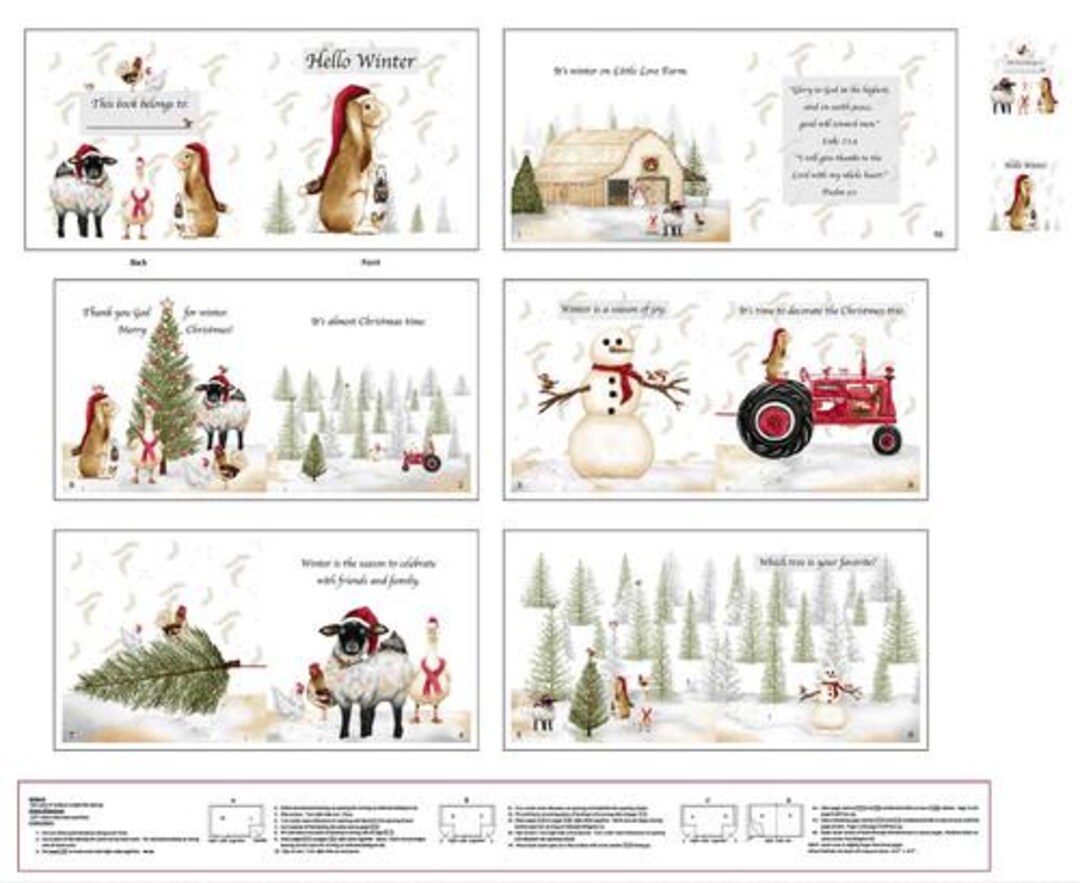 Henry Glass Little Readers 5 Hello Winter Fabric Book Panel 1416P-86 ...