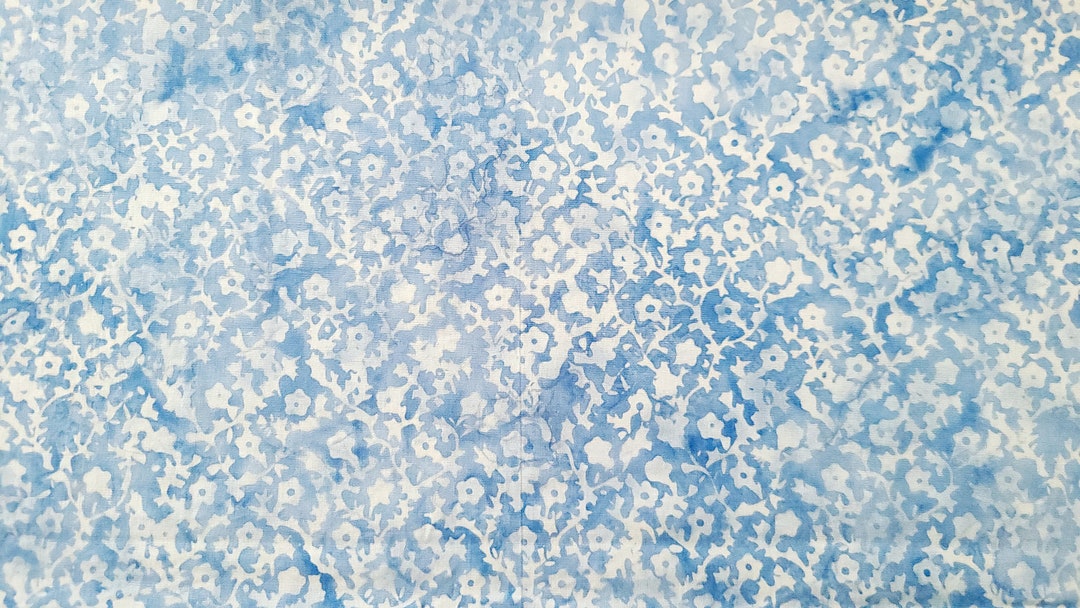 Island Batik Honey Blue Small Floral Vine 100% Cotton Batik Fabric - Etsy