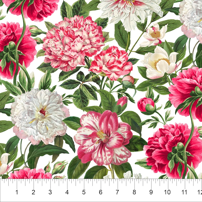 Peony Fabric - Etsy