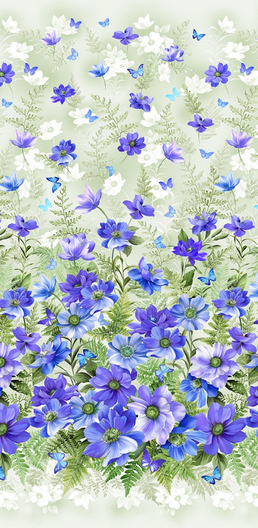 Blue Floral Fantasy Border From Michael Miller Floral Fantasy by ...