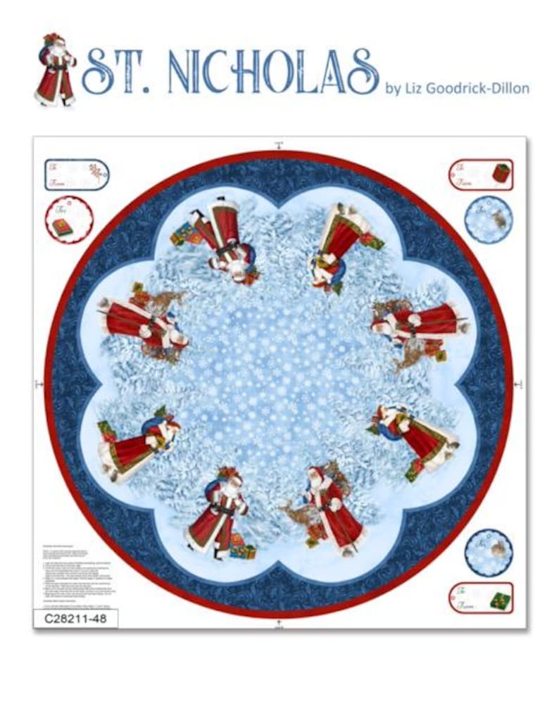 Northcott St. Nicholas Border Stripe DP28214-44 Christmas Fabric 100% ...